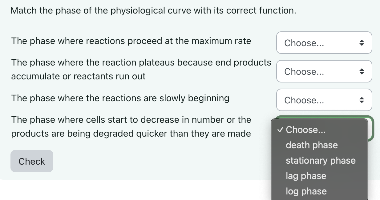 Solved Match the phase of the physiological curve with its | Chegg.com