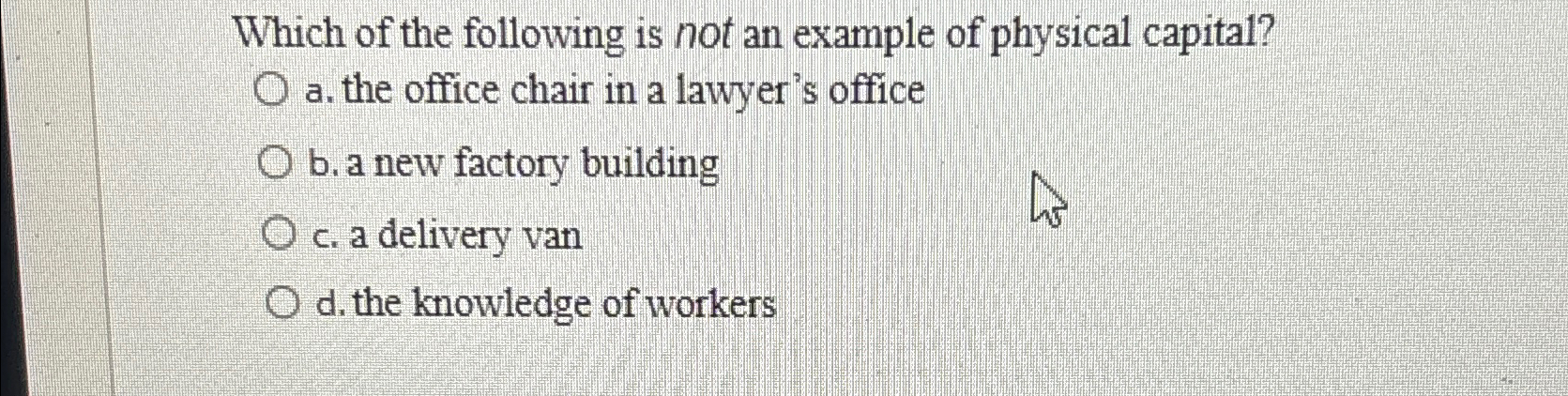 Solved Which of the following is not an example of physical | Chegg.com