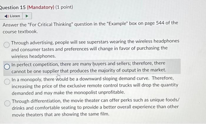 Solved Answer the "For Critical Thinking" question in the | Chegg.com