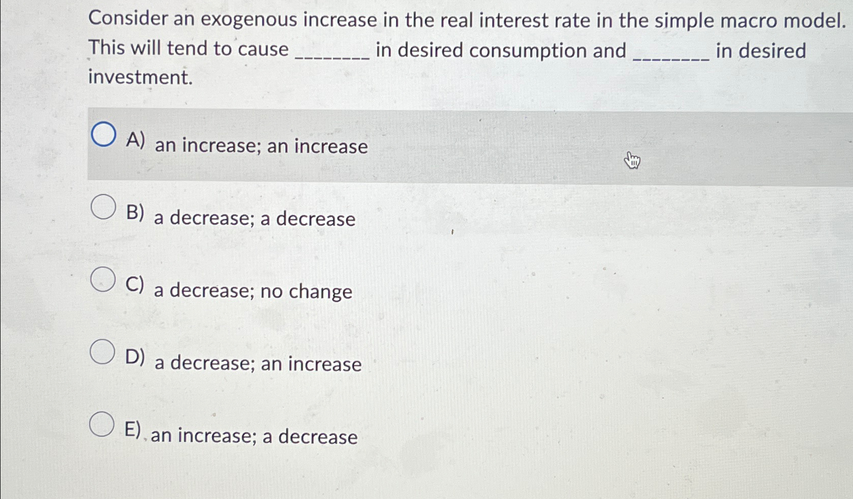Solved Consider an exogenous increase in the real interest | Chegg.com