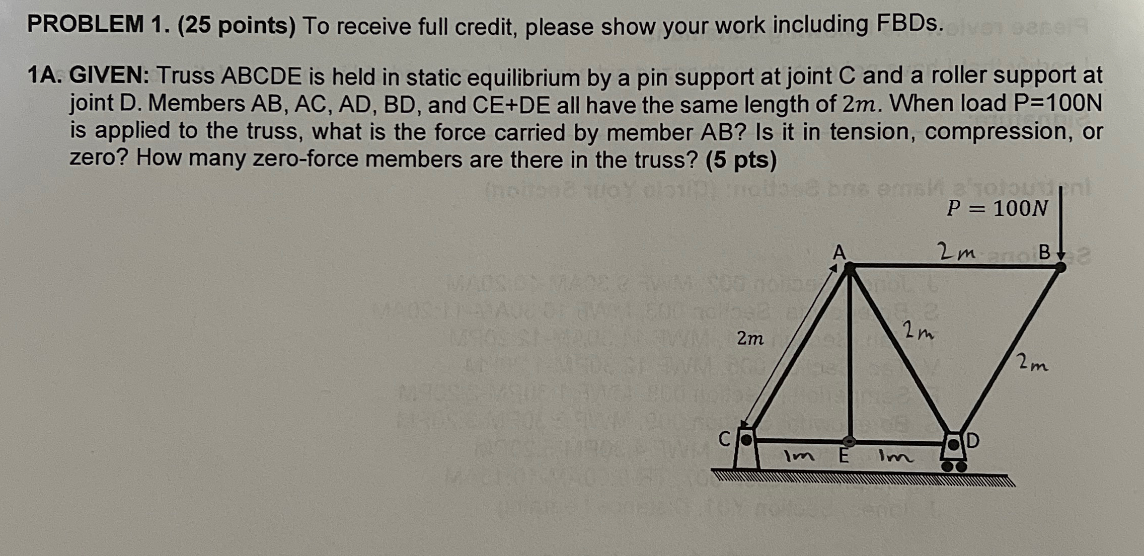 Solved PROBLEM 1. (25 ﻿points) ﻿To receive full credit, | Chegg.com