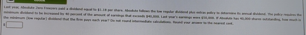 Solved Last year, Absolute Zero Freezers paid a dividend | Chegg.com