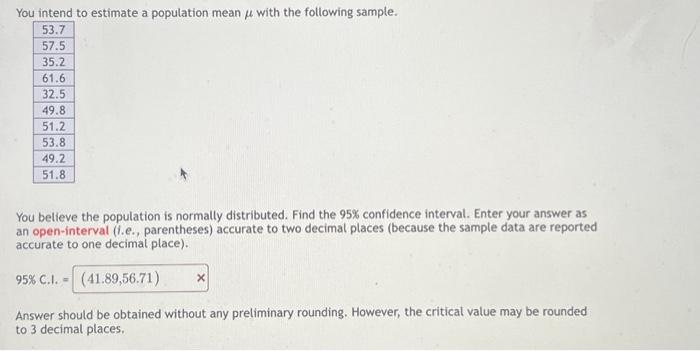 Solved The answer in the box and (42.78,55.82) was wrong as | Chegg.com
