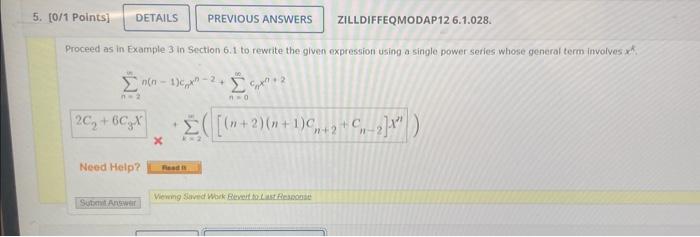 Solved Proceed as in Example 3 in Section 6.1 to rewrite the | Chegg.com