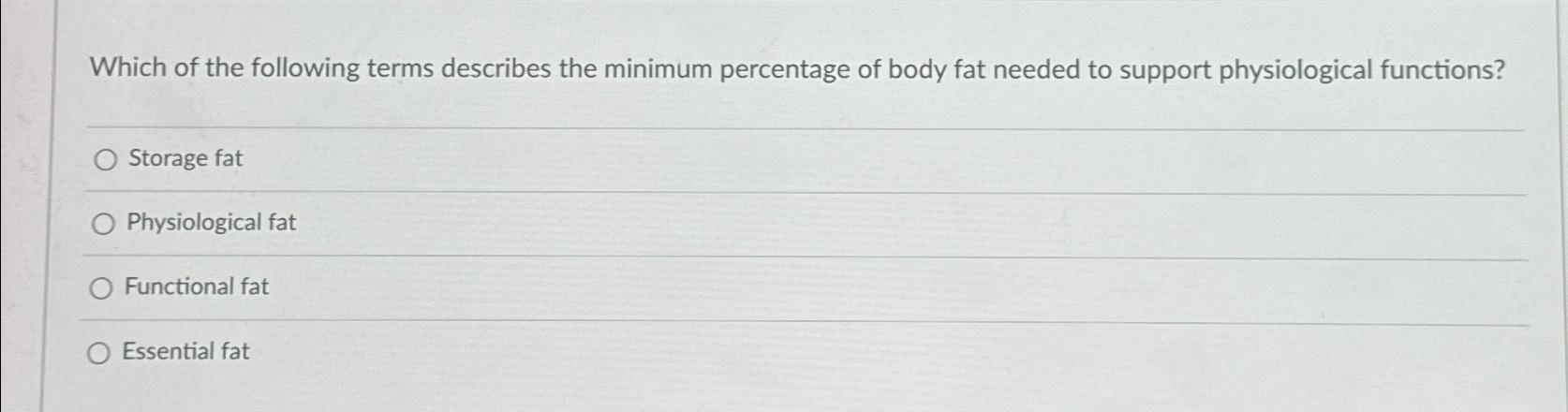 Solved Which of the following terms describes the minimum | Chegg.com