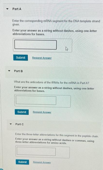 Solved The following sequence is a portion of the DNA | Chegg.com