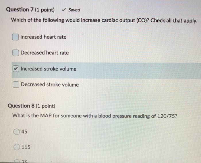 Solved Question 7 (1 point) Saved Which of the following | Chegg.com