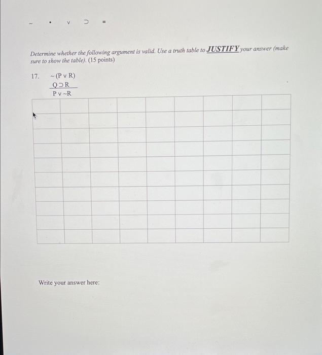 Determine whether the following argument is valid. | Chegg.com