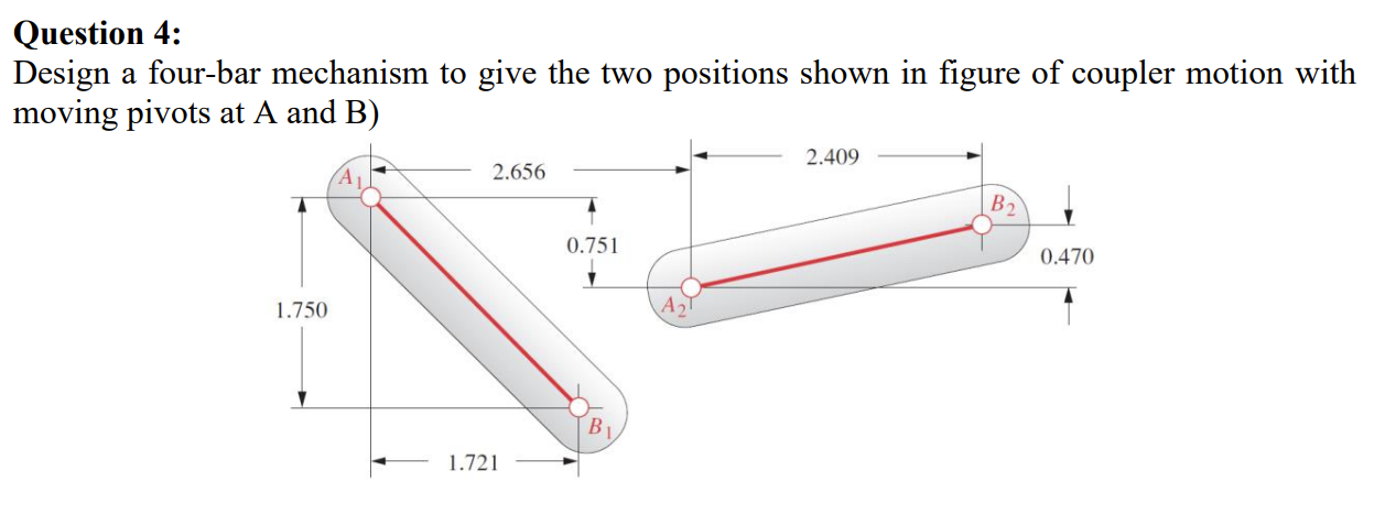 Solved Question 4:Design a four-bar mechanism to give the | Chegg.com