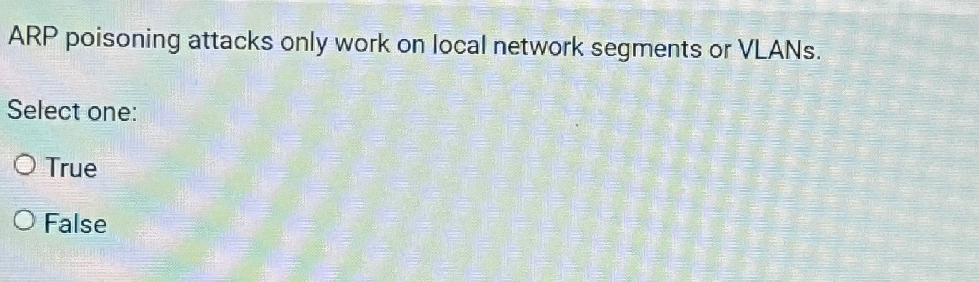 Solved ARP poisoning attacks only work on local network | Chegg.com