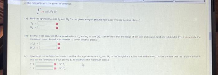 Solved Do the following with the given information: | Chegg.com