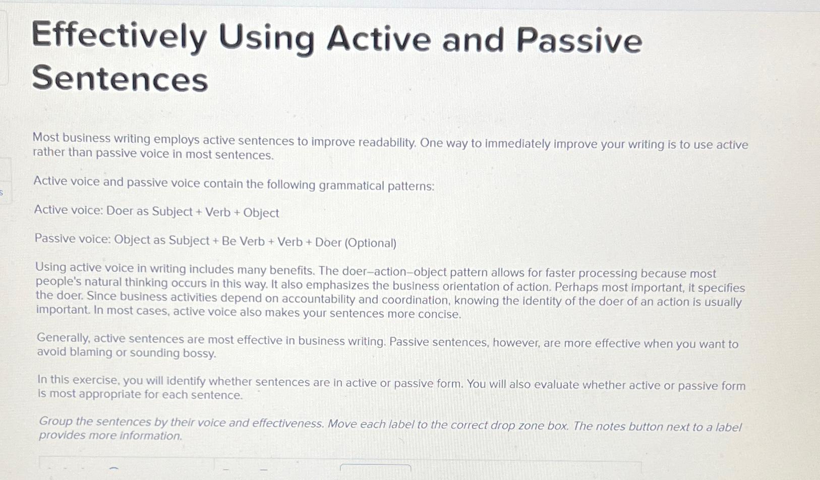 Solved Effectively Using Active and Passive SentencesMost | Chegg.com