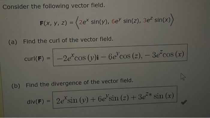 Solved Consider the following vector field. | Chegg.com