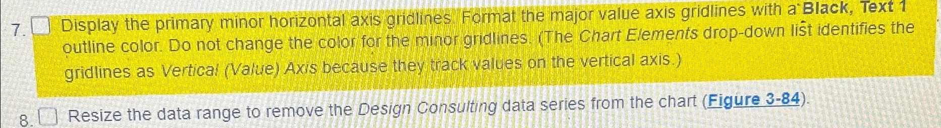 Solved Display the primary minor horizontal axis gridines. | Chegg.com