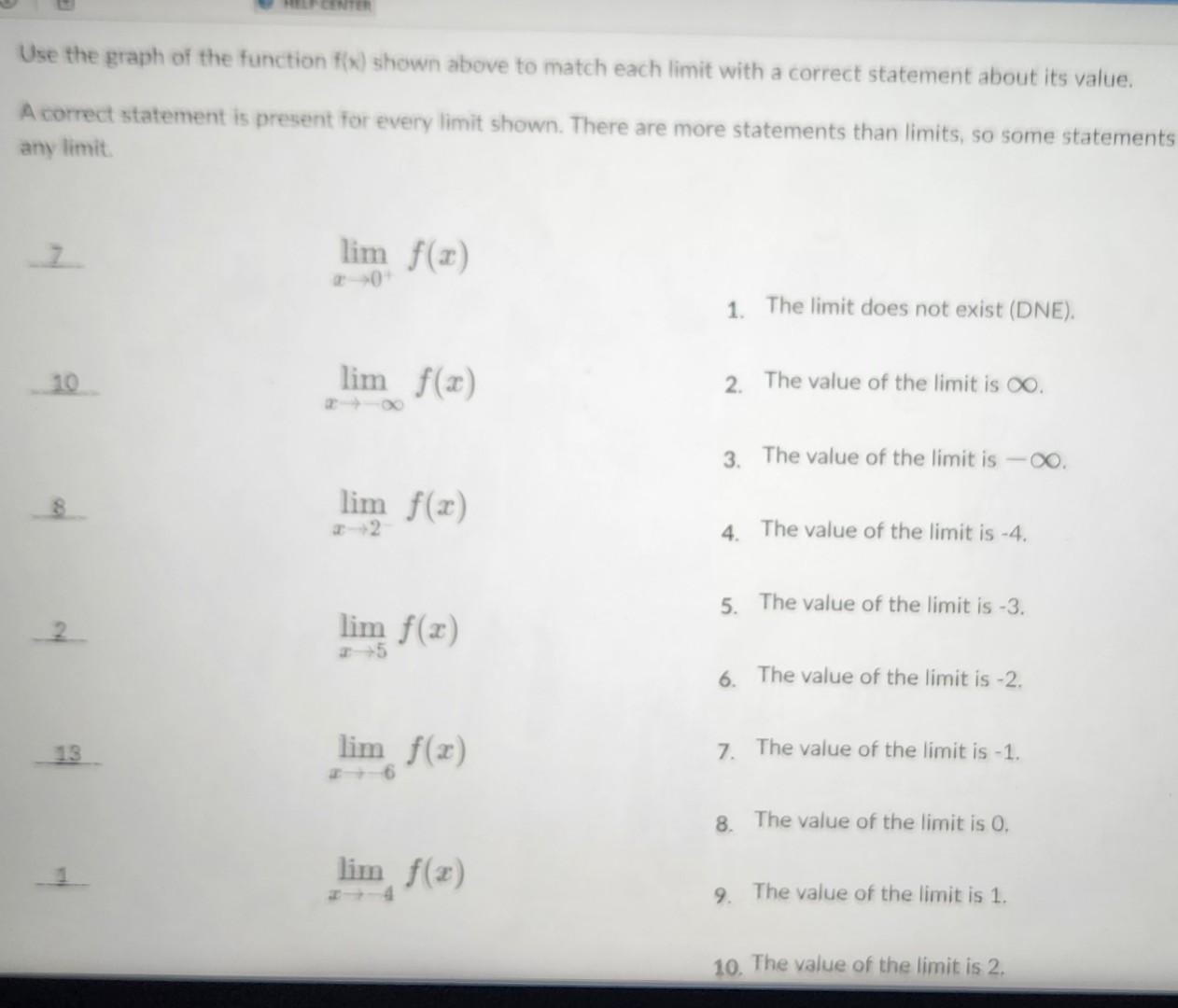 Solved -5 5 0 -5- -10 5 10 Use the graph of the function | Chegg.com