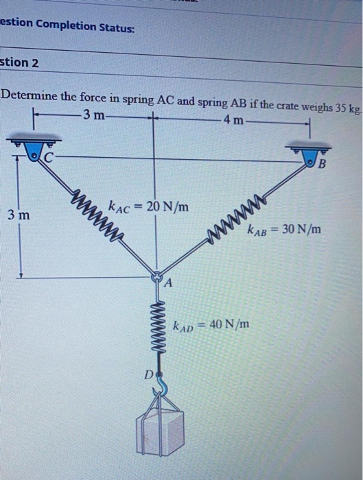Solved estion Completion Status: stion 2 Determine the force | Chegg.com Solved estion Completion Status: stion 2 Determine the force | Chegg.com