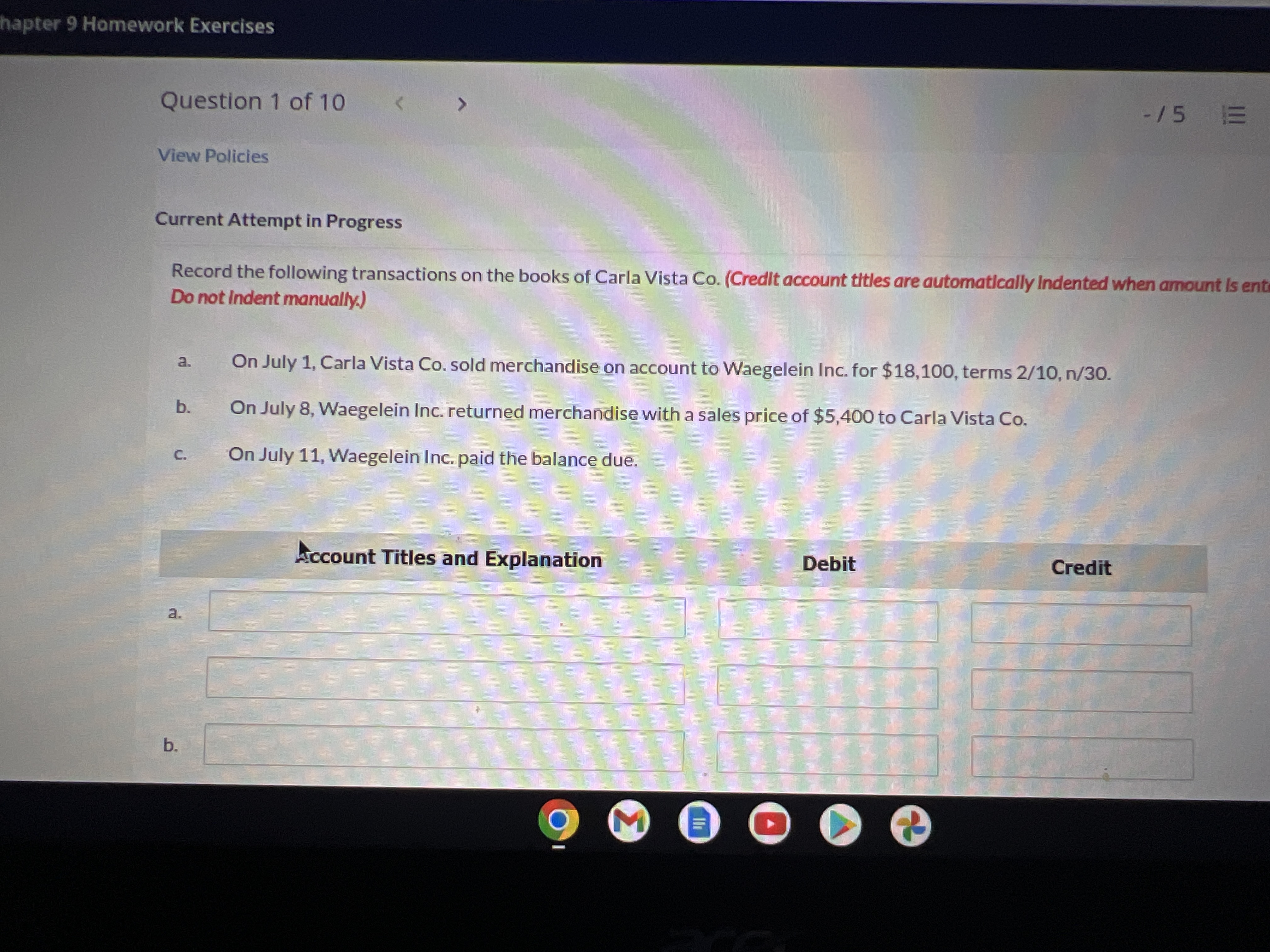 Solved Current Attempt in ProgressRecord the following | Chegg.com