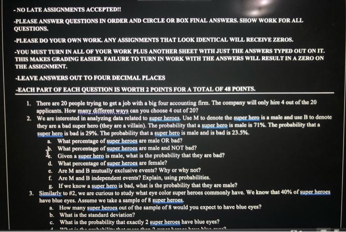 Solved - NO LATE ASSIGNMENTS ACCEPTED!! -PLEASE ANSWER | Chegg.com