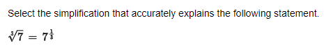 Solved Select the simplification that accurately explains | Chegg.com
