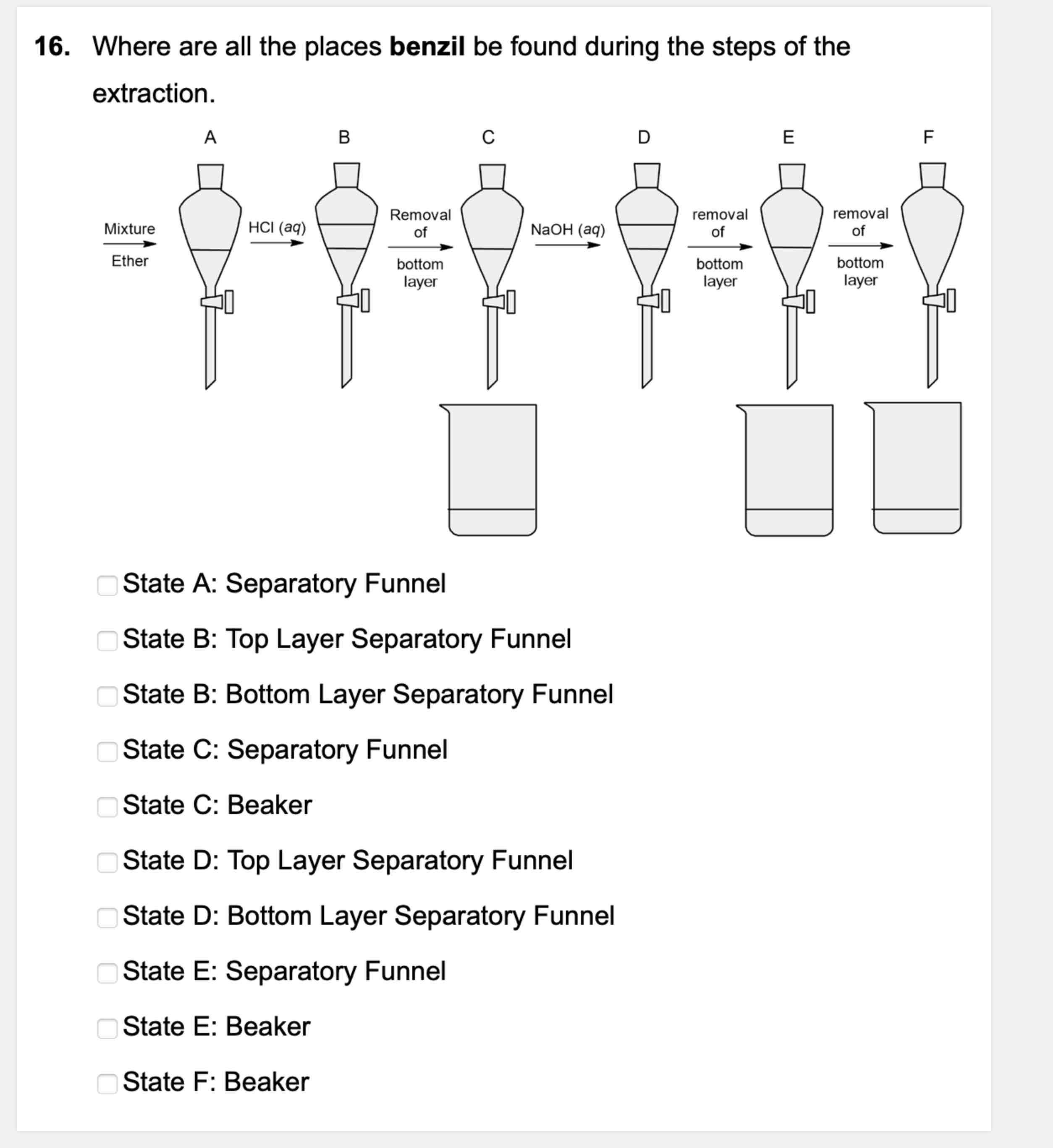 Solved Where are all the places benzil be found during the | Chegg.com