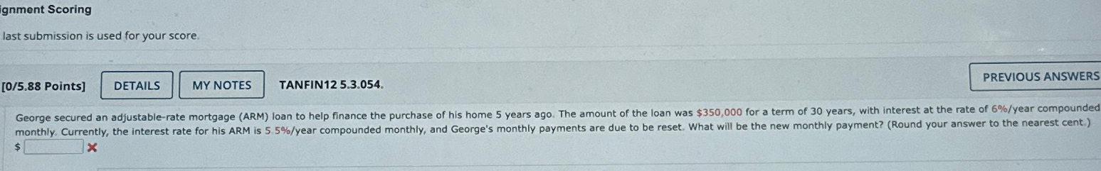 Solved ignment Scoringlast submission is used for your | Chegg.com