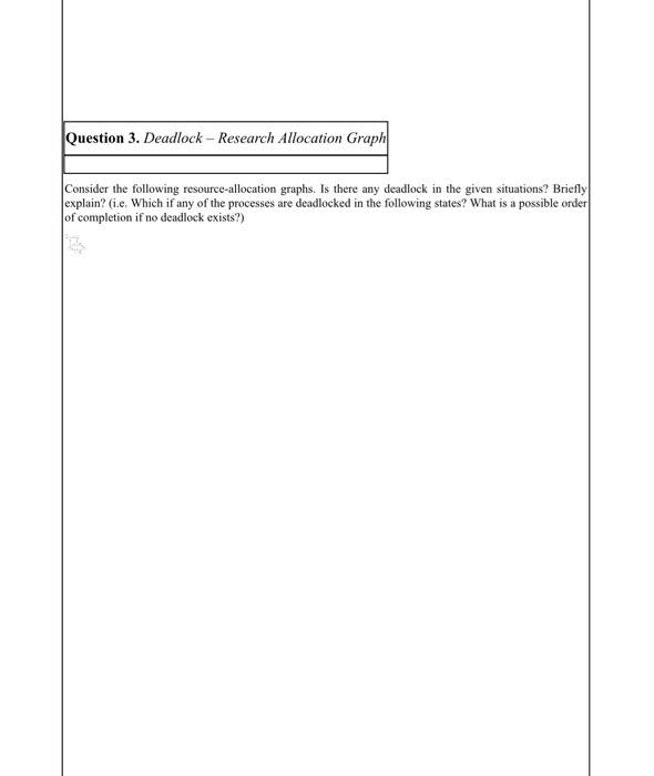 Question 3. Deadlock - Research Allocation Graph | Chegg.com