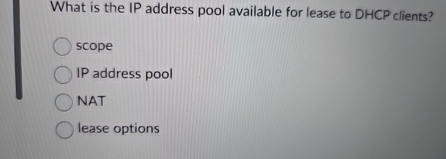 Solved What is the IP address pool available for lease to | Chegg.com