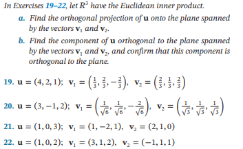 Solved In Exercises 19-22, ﻿let R3 ﻿have the Euclidean inner | Chegg.com