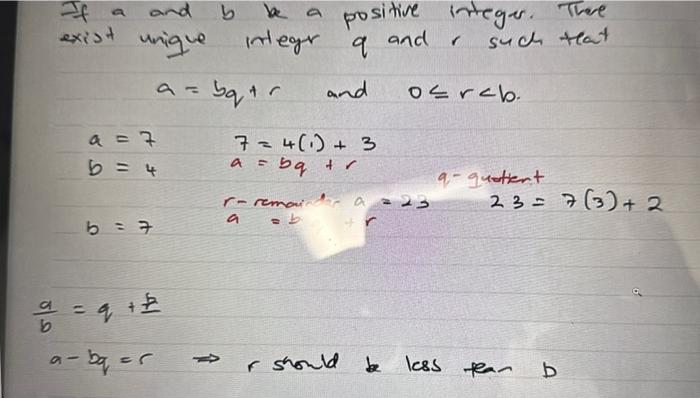 Solved i need both proves a=bq + ra-bq = rstate a conjecture | Chegg.com
