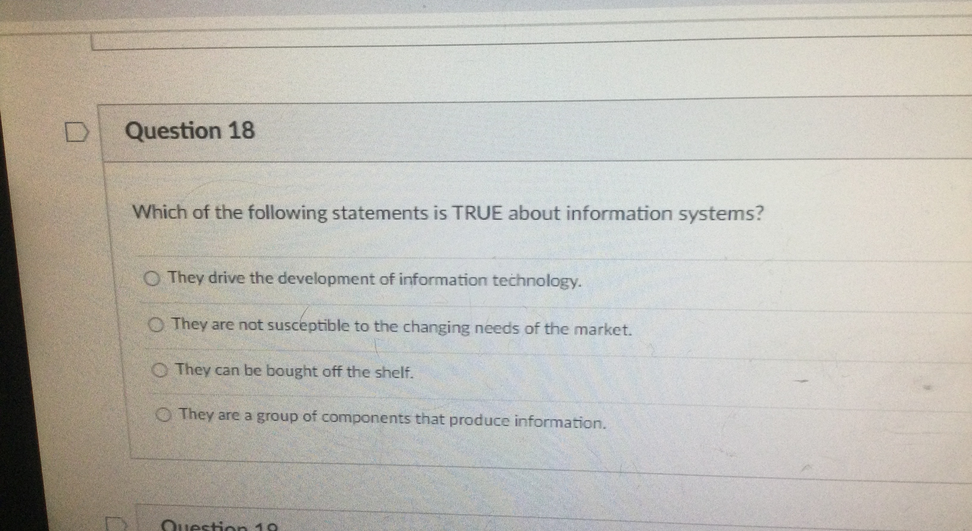 Solved Question 18Which of the following statements is TRUE | Chegg.com