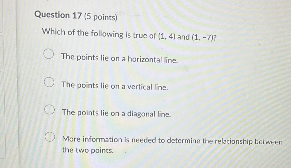 Solved Question 17 (5 ﻿points)Which of the following is true | Chegg.com