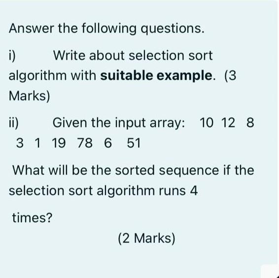 Solved Answer The Following Questions I Write About