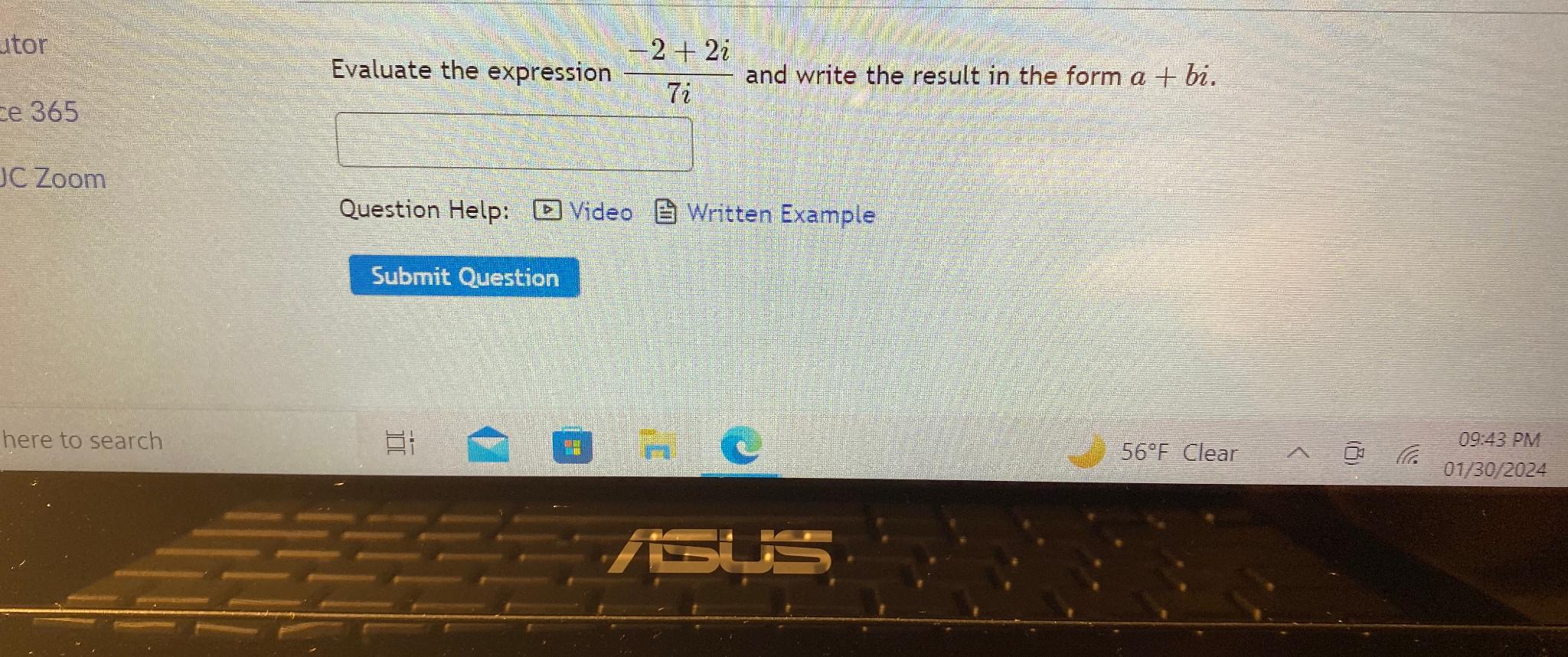 Solved Evaluate the expression -2+2i7i ﻿and write the result | Chegg.com