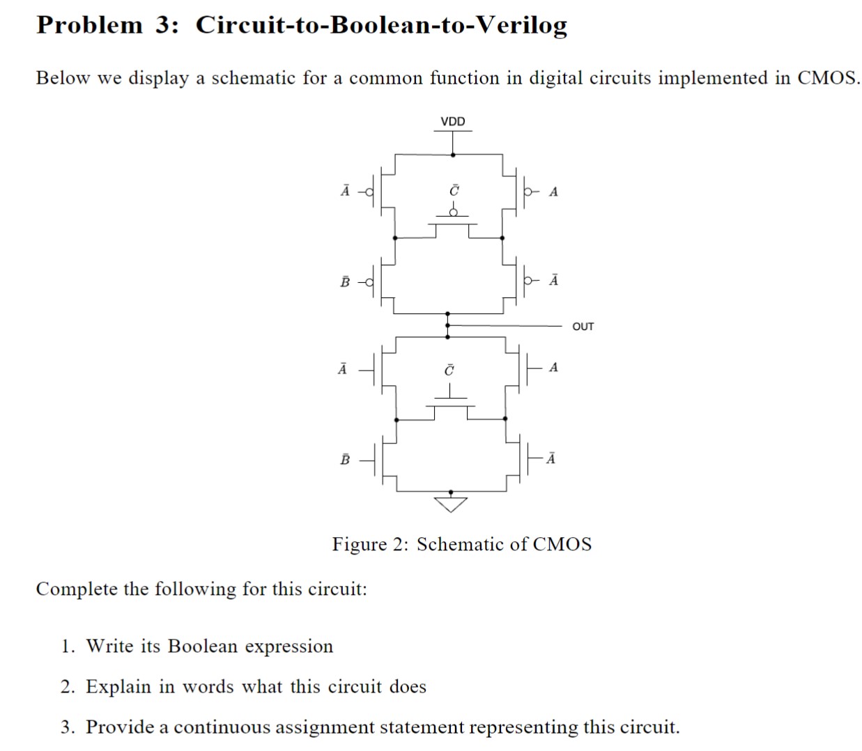 Problem 3: Circuit-to-Boolean-to-VerilogBelow we | Chegg.com