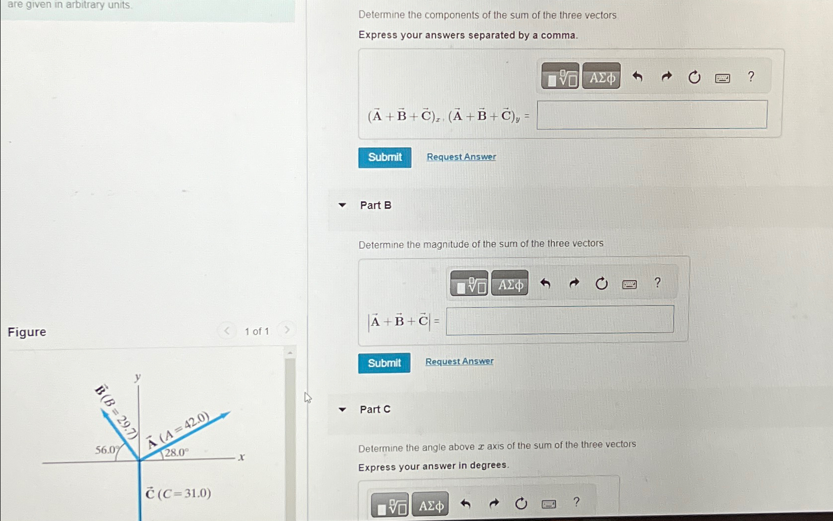 Solved are given in arbitrary units. | Chegg.com