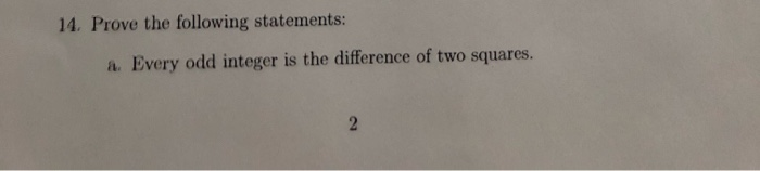 Solved 14. Prove the following statements: A. Every odd | Chegg.com