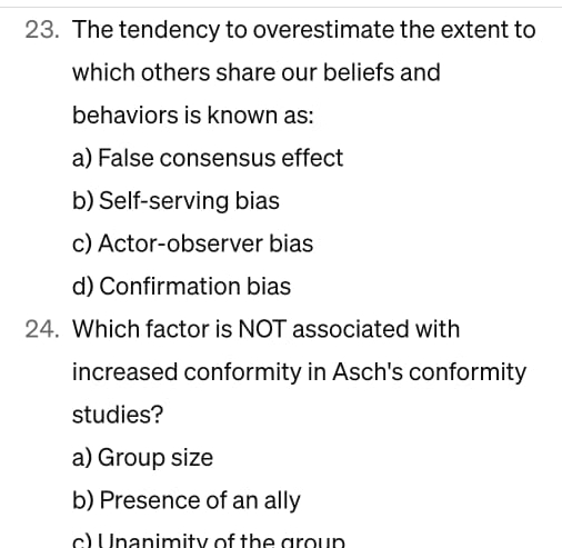 Solved The tendency to overestimate the extent to which | Chegg.com