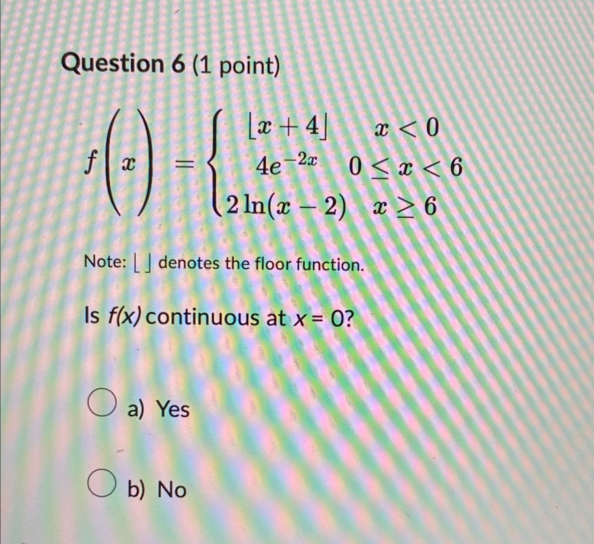 Solved Question 6 (1 | Chegg.com