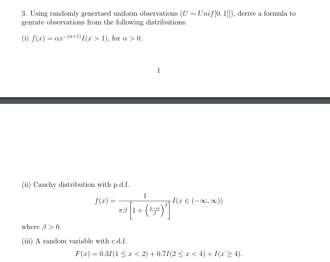 Solved Using randomly genertaed uniform observations | Chegg.com