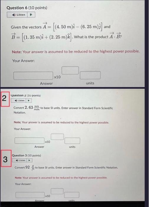 Solved Given the vectors A=[(4.50m)i^−(6.25 m)j^] and | Chegg.com