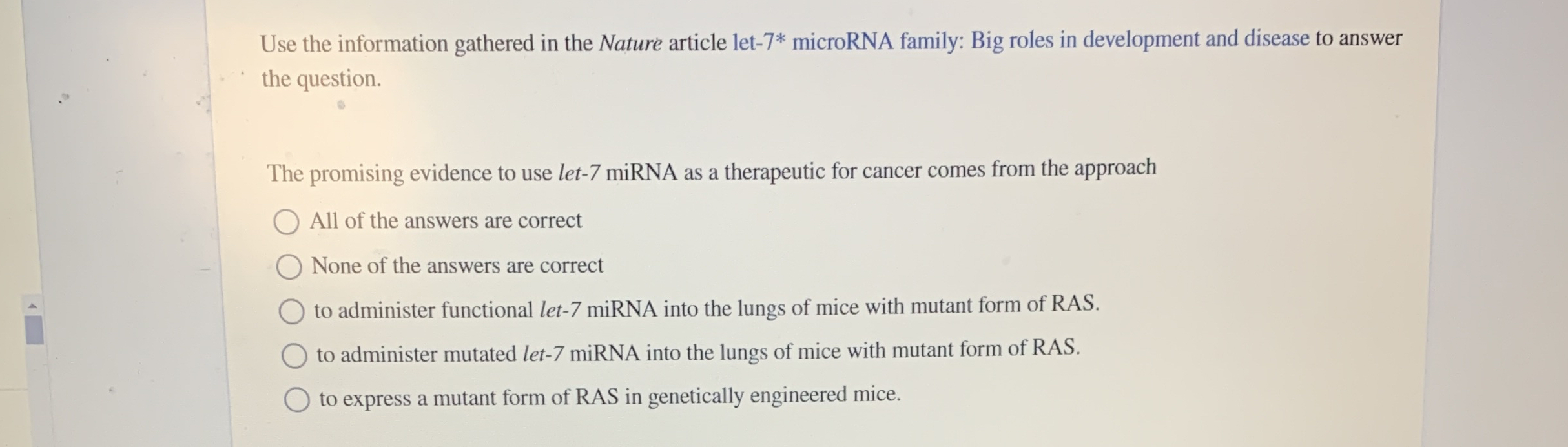 Solved Use the information gathered in the Nature article | Chegg.com