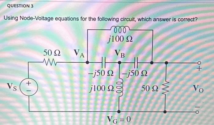 Using Node-Voltage equations for the following | Chegg.com