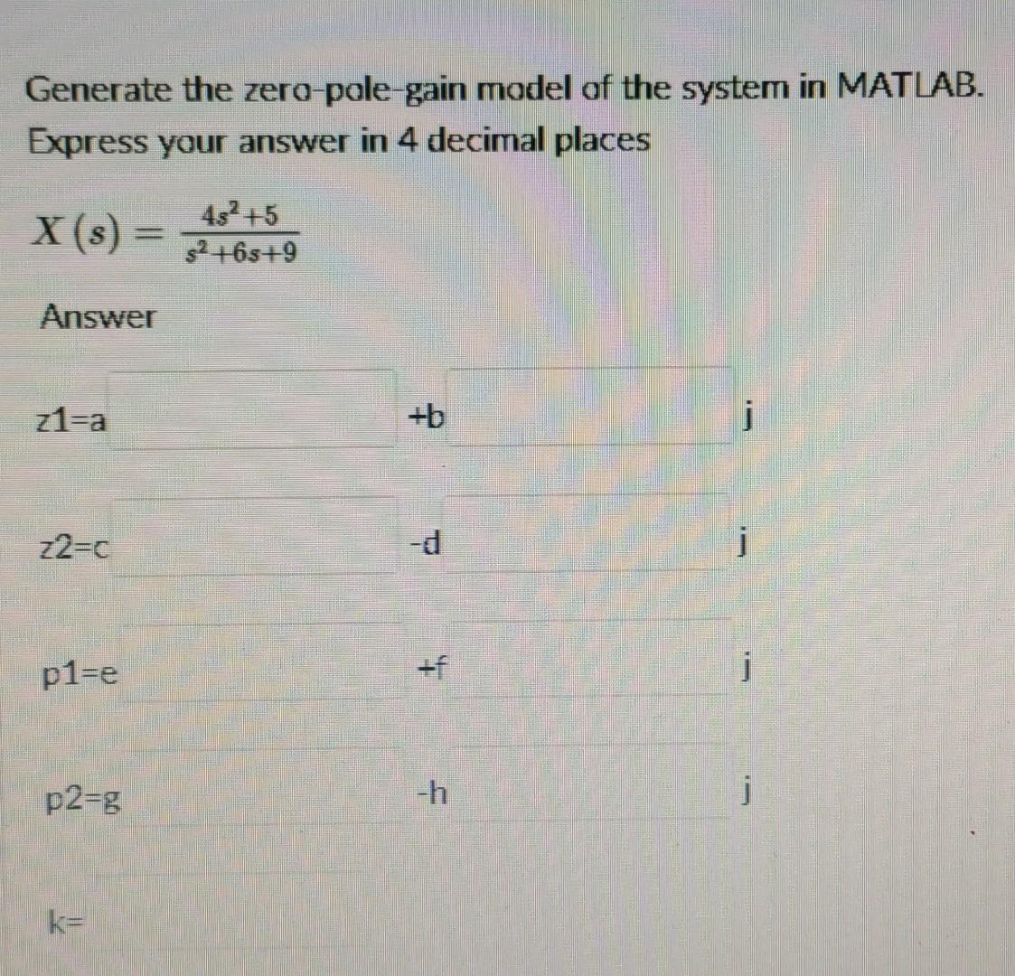 Solved Generate the system with transfer function model of | Chegg.com