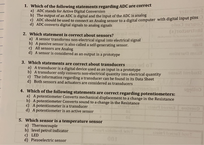 Solved 1. Which of the following statements regarding ADC | Chegg.com