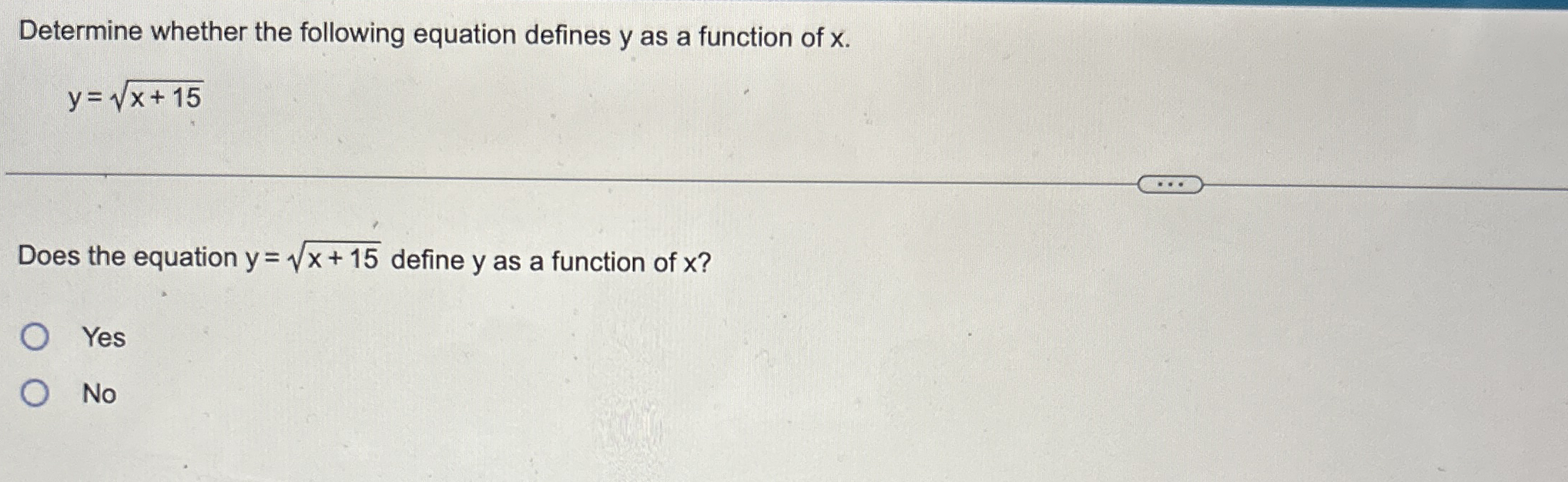 Determine whether the following equation defines y as | Chegg.com