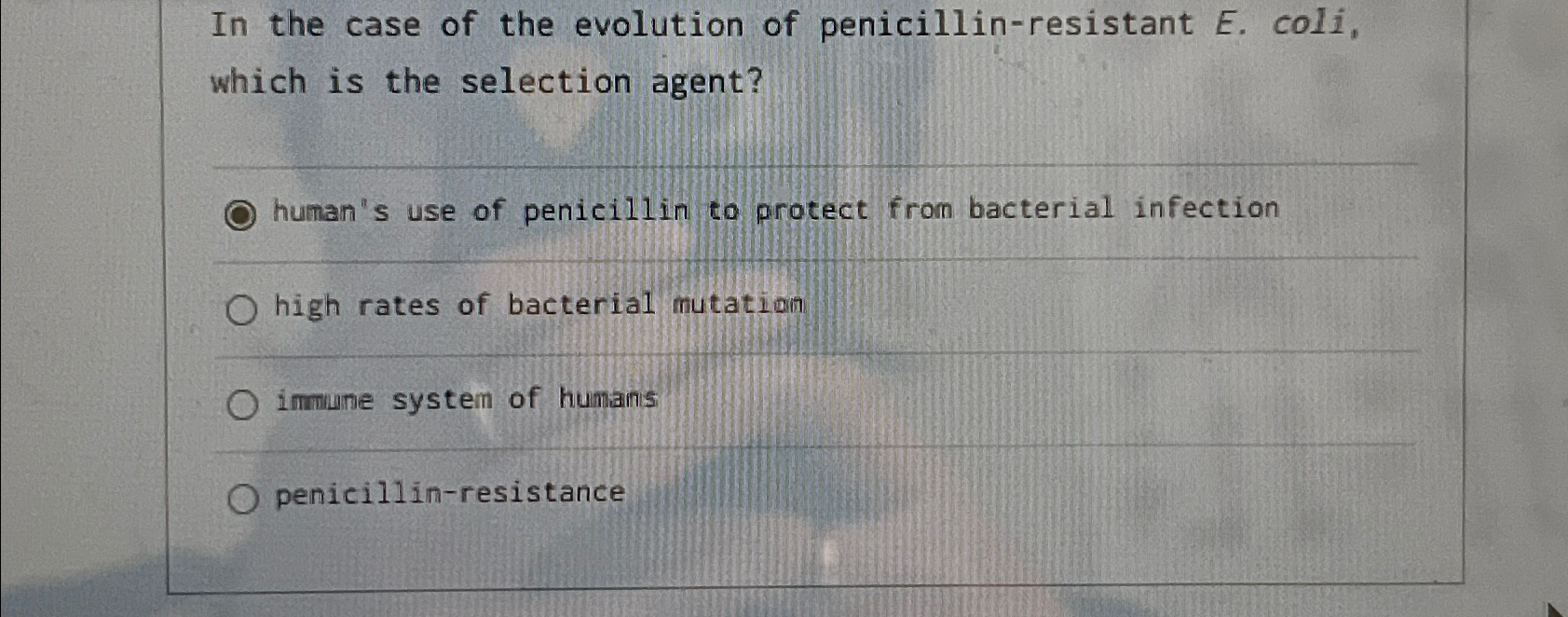 Solved In the case of the evolution of penicillin-resistant | Chegg.com