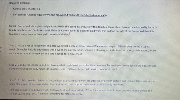 Required Reading • Course text: chapter 11 • Left | Chegg.com