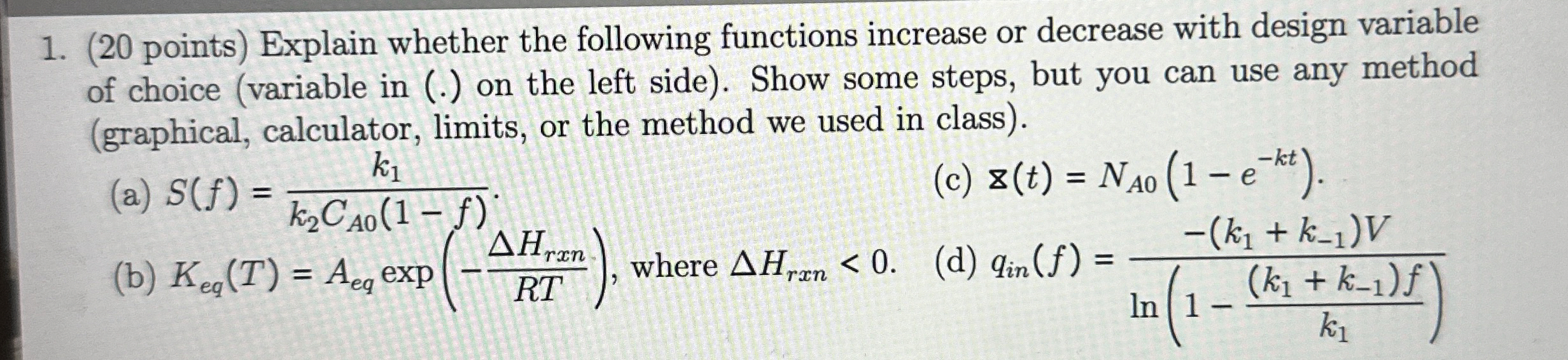 Solved (20 ﻿points) ﻿Explain whether the following functions | Chegg.com