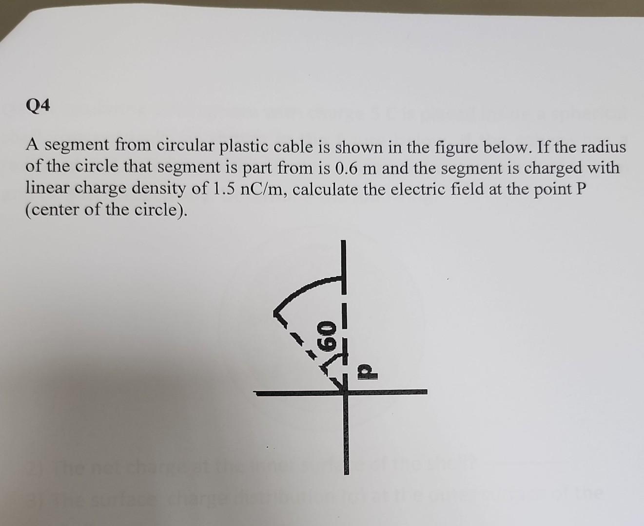 Solved A segment from circular plastic cable is shown in the | Chegg.com