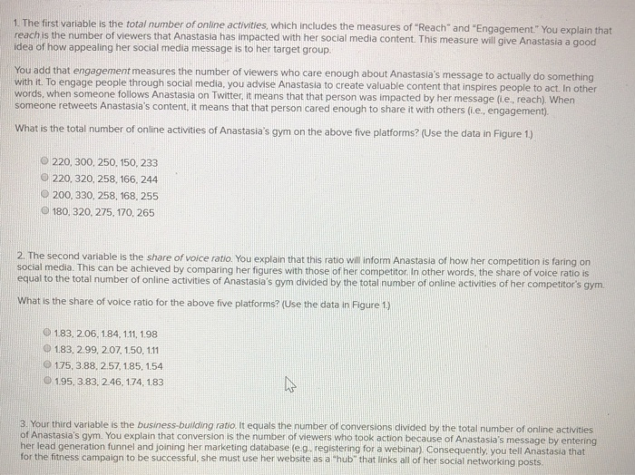 1. The first variable is the total number of online | Chegg.com